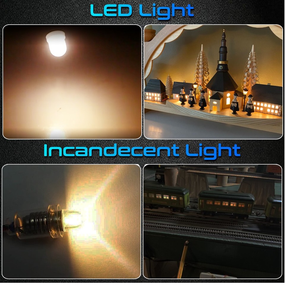 10x Warm White LED Bulbs 18 Volt For LIONEL Marx Train 526 Frosted ...