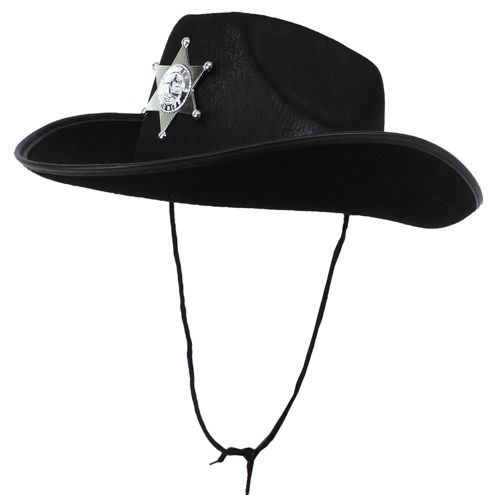 Black Felt Cowboy Western Rodeo With Deputy Sheriff Badge Hat | eBay