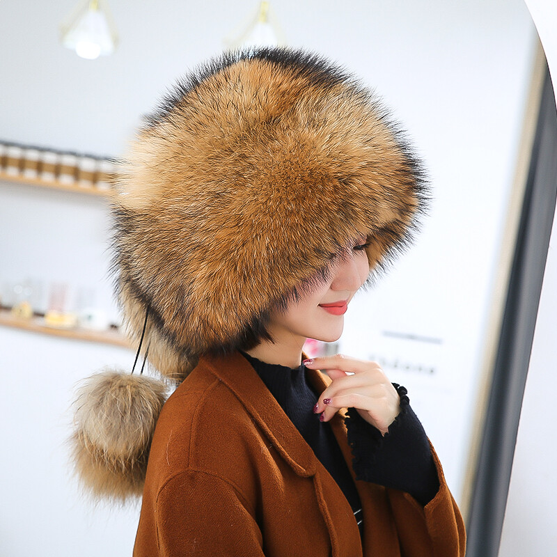 Unisex Full Covered Real Fox Fur Hat Russian Warm Ushanka Cossack ...
