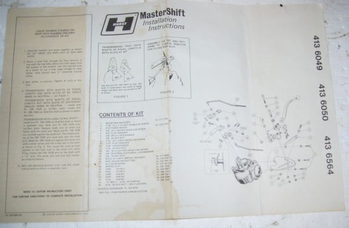 ORIGINAL HURST INSTRUCTIONS MASTER SHIFTER CHEVY- EL CAMINO PONTIAC 413 ...