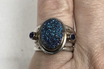 Nicky Butler Sterling Silver Druzy Amethyst Ring Size 8 | eBay