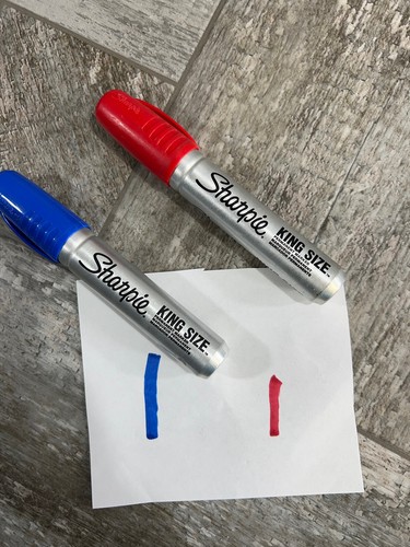 Vintage Sharpie King Size Permanent Marker Lot Of 2 Blue Red Metal Used ...