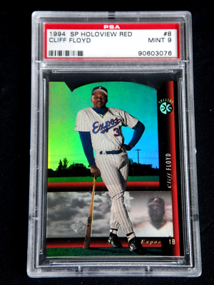 CLIFF FLOYD 1994 SP HOLOVIEW RED DIE-CUT CARD #8 PSA 9 MINT UPPER DECK ...
