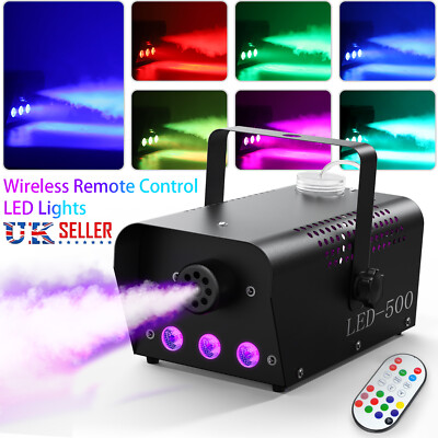 500W LED Smoke Fog Machine RGB Color Stage Fogger Effect Halloween ...