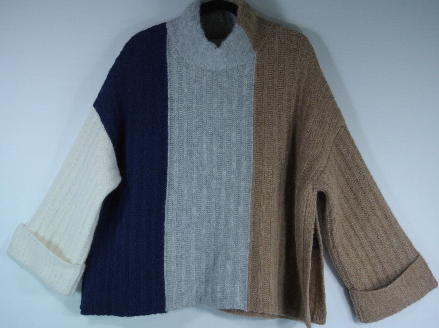 NEW Eleven Six Talia Color Block Poncho Sweater in Multi Size XS/S # ...