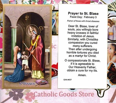 Saint St. Blase with prayer to St Blase (Blasius) - GAN- Paperstock ...