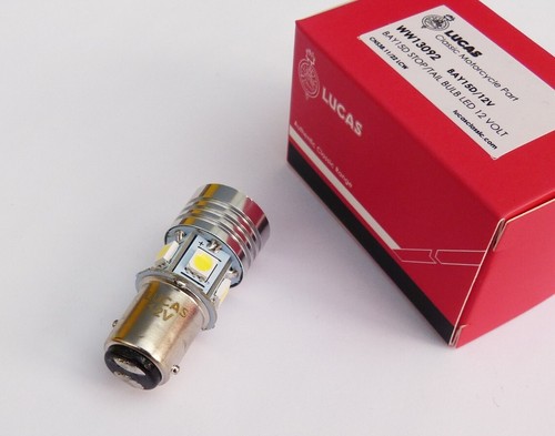 Lucas 12V BA15D Stop & Tail Classic Car / Motorcycle LED Rear Lamp Bulb ...