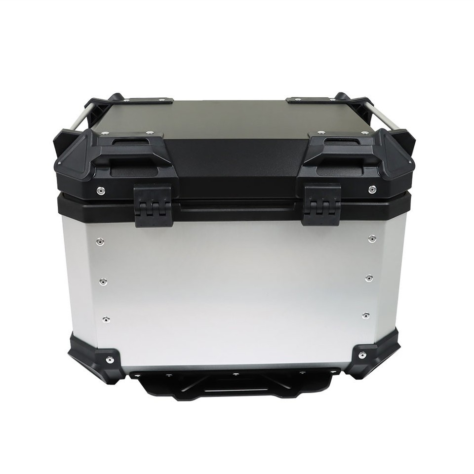 Motorcycle Silver Trunk Rear Tour Tail Box Luggage Aluminum Top Case ...