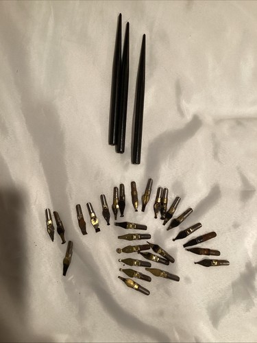 27 HUNT SPEEDBALL Calligraphy Pen Nibs With 3 Nib Holders | eBay