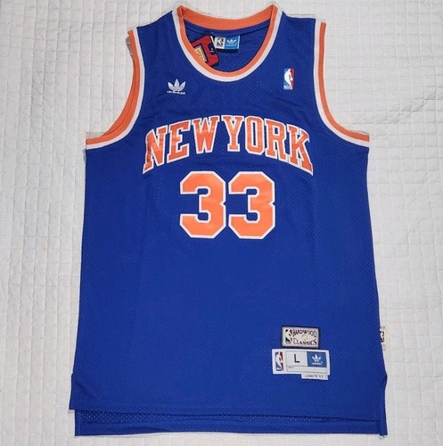 Throwback New York Knicks Patrick Ewing #33 Stiched Jersey Blue Sz X ...