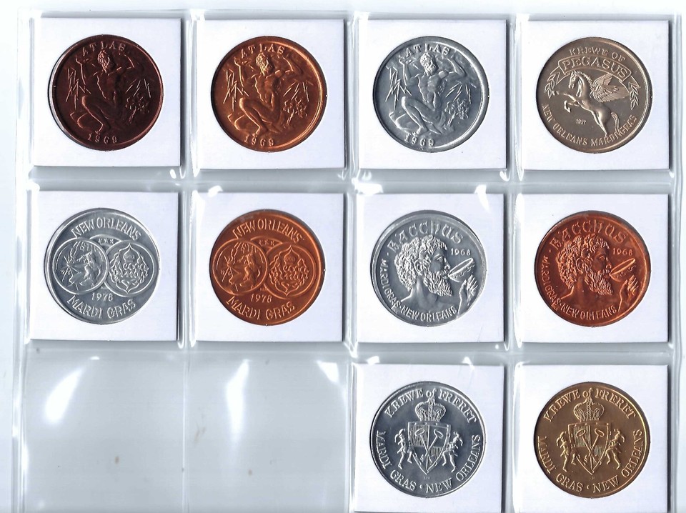 10 DIFFERENT UNICORN FANTASY CASTLE DOUBLOON COIN TOKEN MEDALLION LOT ...