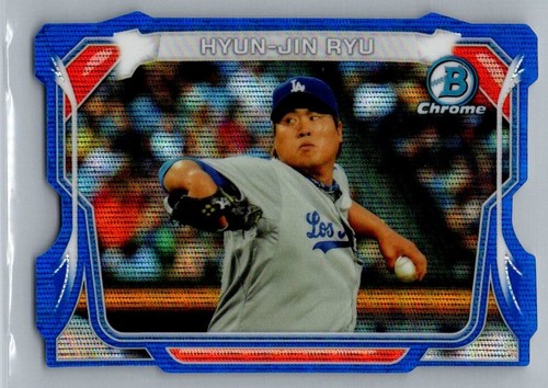 2014 Bowman Chrome - Mini Chrome Hyun-Jin Ryu #MC-HR Blue Die-Cut Wave ...