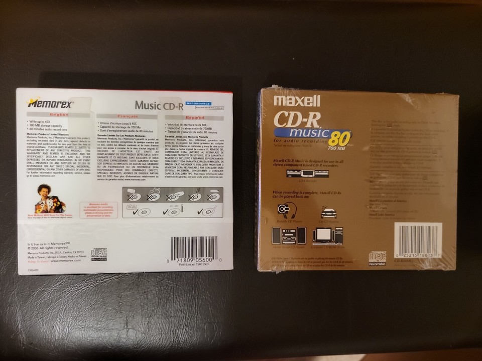 Memorex Music CD-R 700 MB 80 Minute, 40X BRAND NEW SEALED (2) x 5 Pack ...