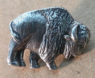 Danforth Lead Free Pewter 1991 Buffalo Bison Button Middlebury Vermont ...