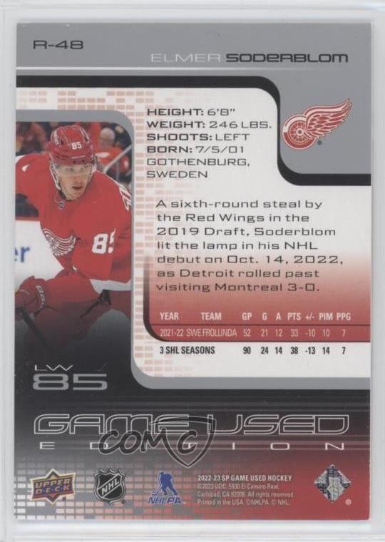 2022 Upper Deck SP Game Used 2001-02 Retro Rookies 886/999 Elmer ...