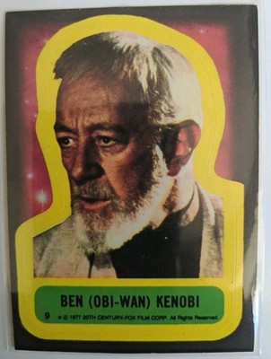 1977 Topps Star Wars Series 1 Sticker Obi-Wan Kenobi #9 NM Vintage ...