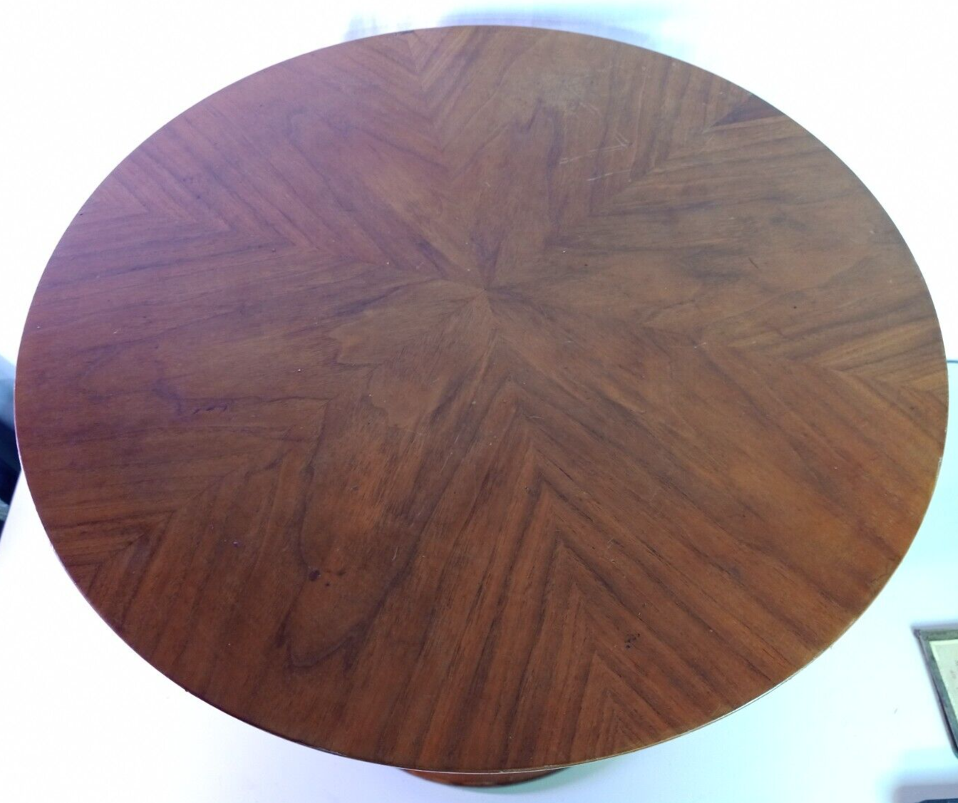 Vintage 1963 Drexel Declaration Kipp Stewart Round Wood End Side Table ...