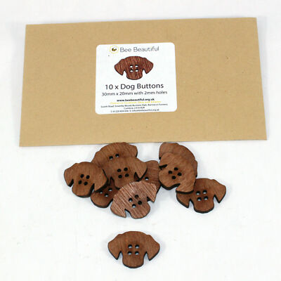 Dog Buttons wood pack of 10, Laser Cut, Knitting, Sewing, Crochet ...