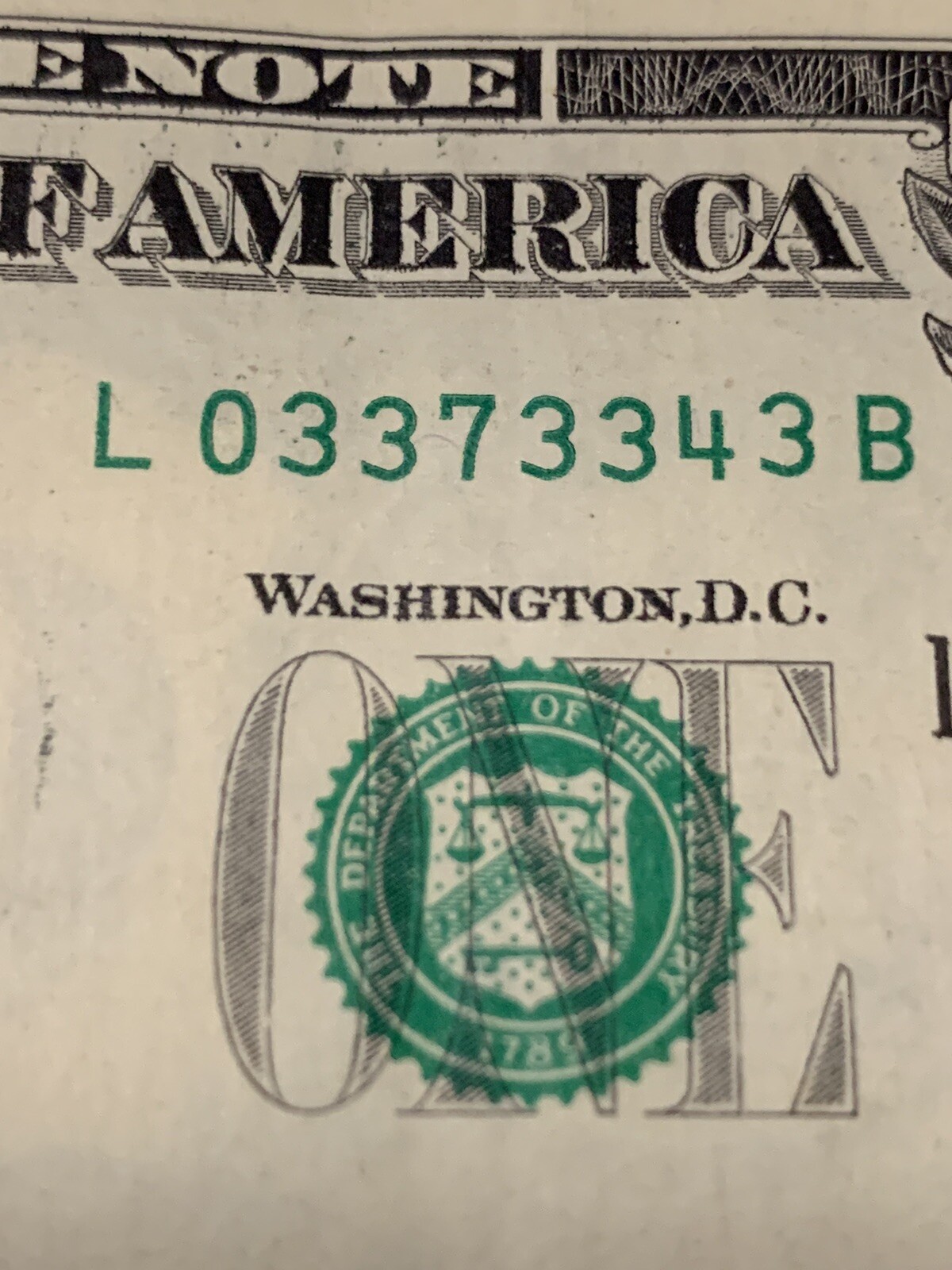 5 of a KIND 3s WET INK TRANSFER ERROR FANCY ONE DOLLAR BILL TRINARY ...