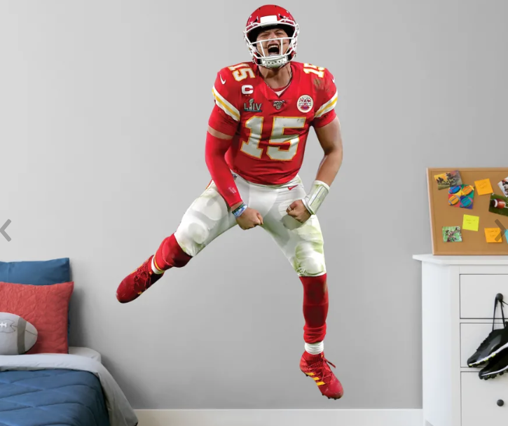 Patrick Mahomes Super Bowl LIV MVP Life-Size Chiefs Decal NFL Fathead w ...