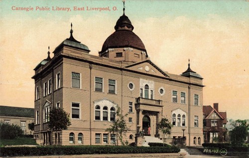 Carnegie Public Library East Liverpool Ohio OH c1910 Postcard | eBay