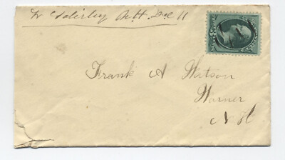 1870s West Salisbury NH manuscript postmark 3ct banknote cover [6954.15 ...