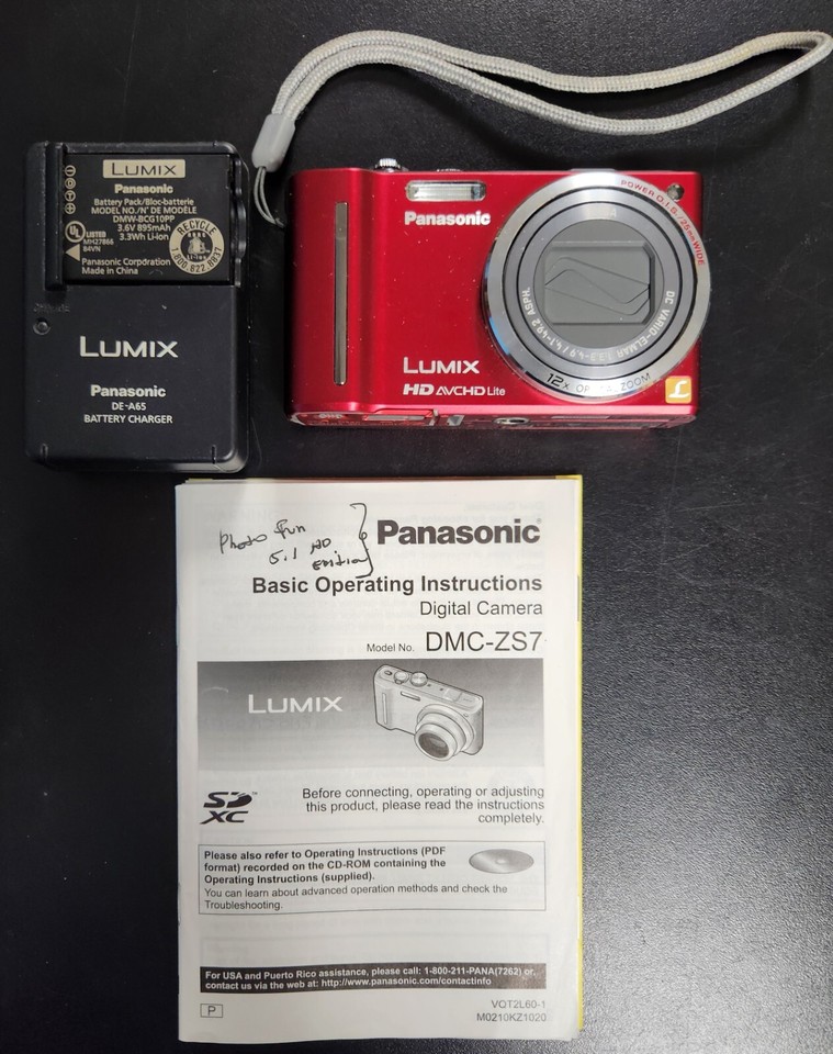 Panasonic Lumix DMC-ZS7 12x Compact "Travel Zoom" Digital Camera Red | eBay