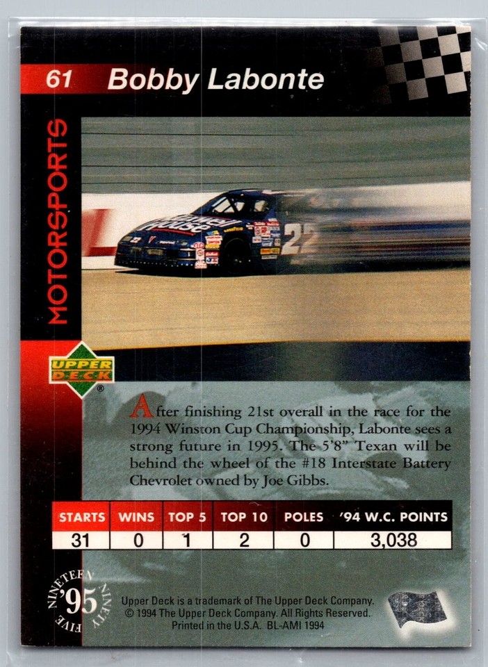 1994 Upper Deck #61 Bobby Labonte Autograph - NM *TEXCARDS* | eBay