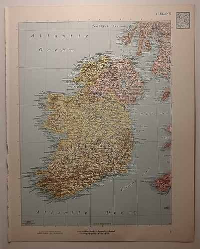 Vintage IRELAND Atlas Map 1962 MSM Rand McNally Cosmopolitan World ...