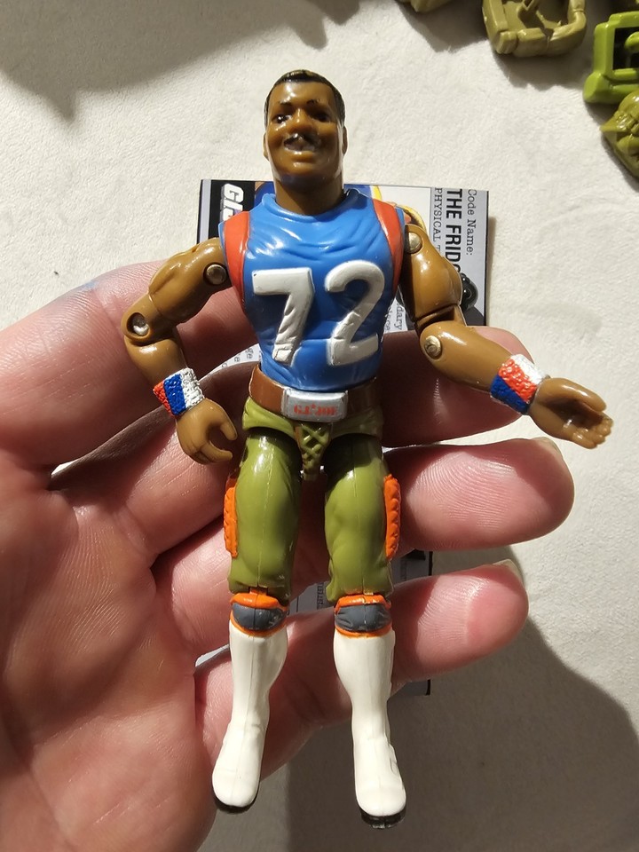 K25i0085 THE FRIDGE PERRY W/ FILE CARD 100% COMPLETE GI JOE FIGURE 1986 ...