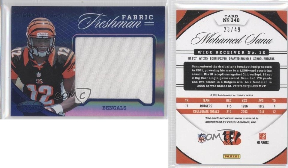 2012 Certified Freshman Fabric Mirror Blue 23/49 Mohamed Sanu #340 ...