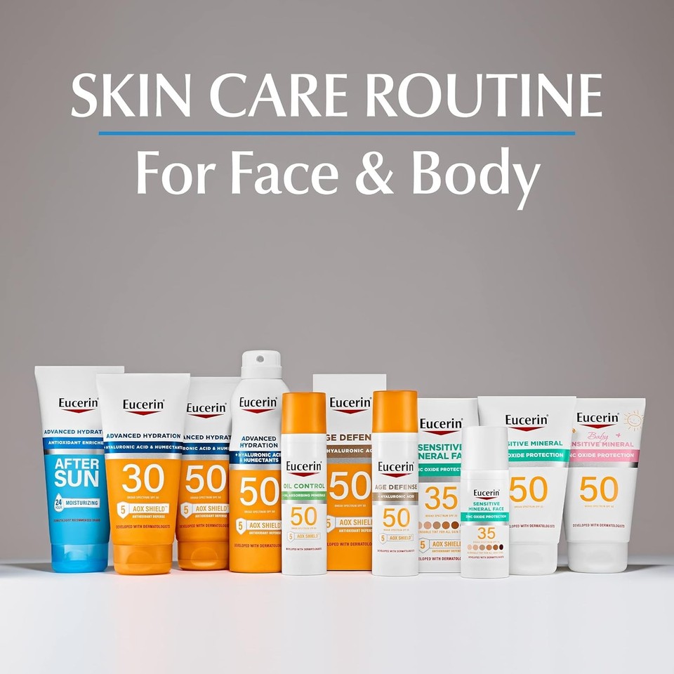 Eucerin Sun Tinted Mineral Face Sunscreen Lotion SPF 35, Non ...