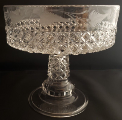Compotes - Compote Clear Cut Glass Eapg