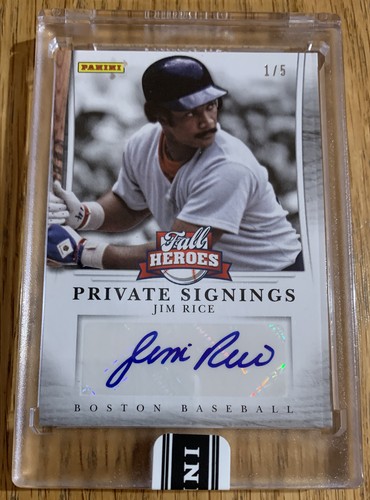 Jim RICE🔥2013 Panini Fall Heroes PRIVATE SIGNINGS AUTO ENCASED #JR 1/5 ...