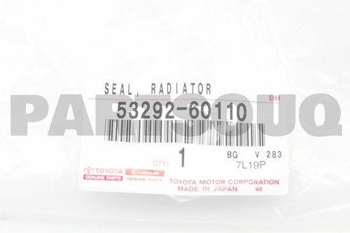 5329260110 Genuine Toyota SEAL, RADIATOR SUPPORT, UPPER 53292-60110 | eBay