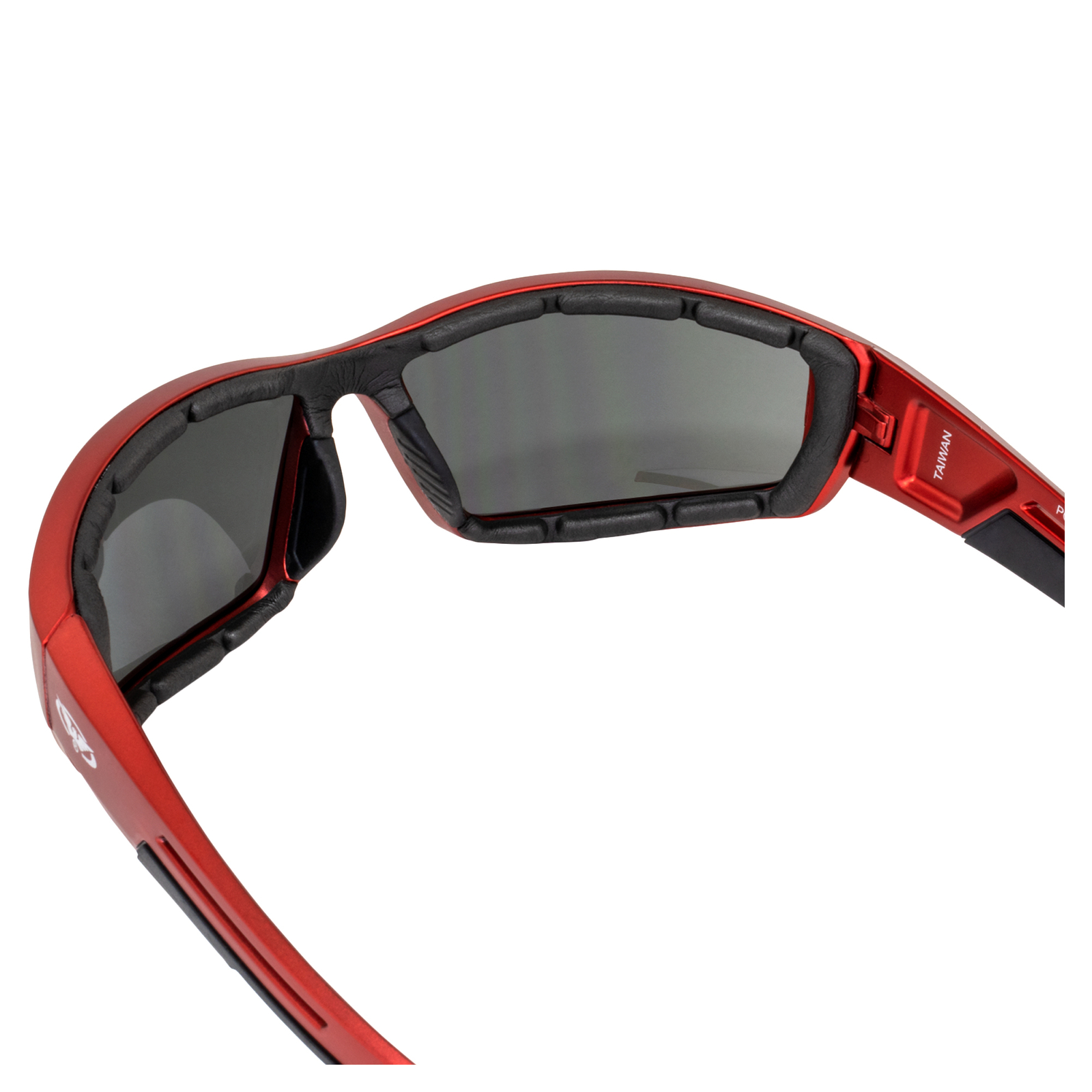 Sly Motorcycle ATV Padded Riding Sunglasses Smoke Lenses Red Metallic ...