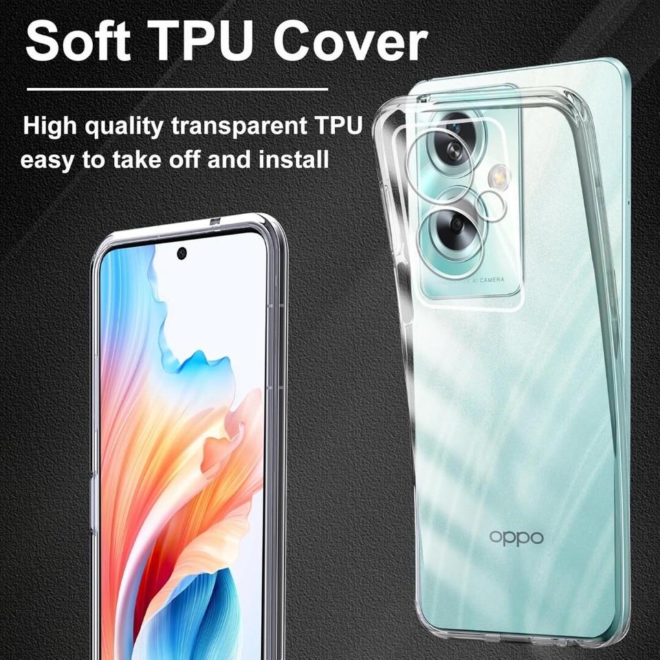ARMOUR Case For OPPO A60 5G / A40 4G, Clear Silicone Shockproof Gel ...