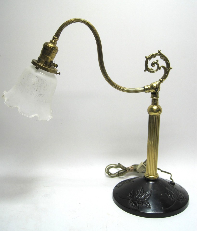 Antique Bryant Art Nouveau Adjustable Brass Bridge Table Lamp 1907 | eBay