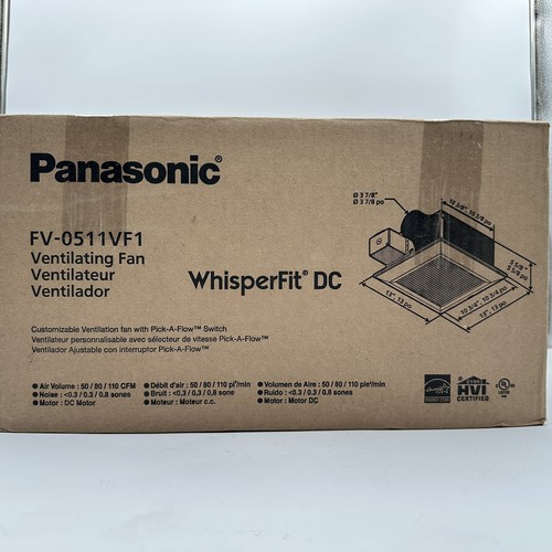 Panasonic FV-0511VF1 WhisperFit DC Fan 50-80-110 CFM Retrofit Bathroom ...