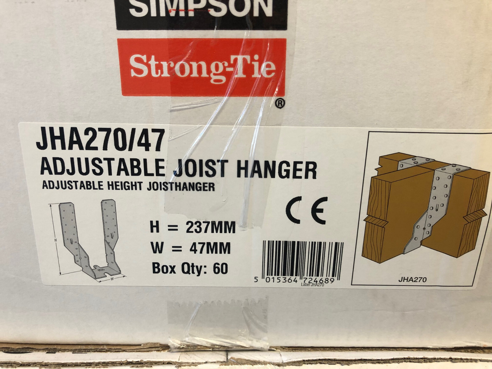 SIMPSON STRONG-TIE JHA270/100 Joist hanger box of 59 for sale online ...