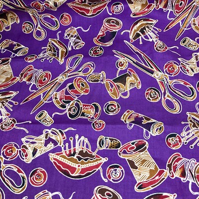 Pop Art 100% Cotton, Purple with Sewing Notions, Cotton Quilting Fabric ...