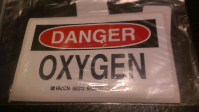10pk Danger Oxygen 5" x 3.75" Sticker Safety Sign Decal Label B235 ...