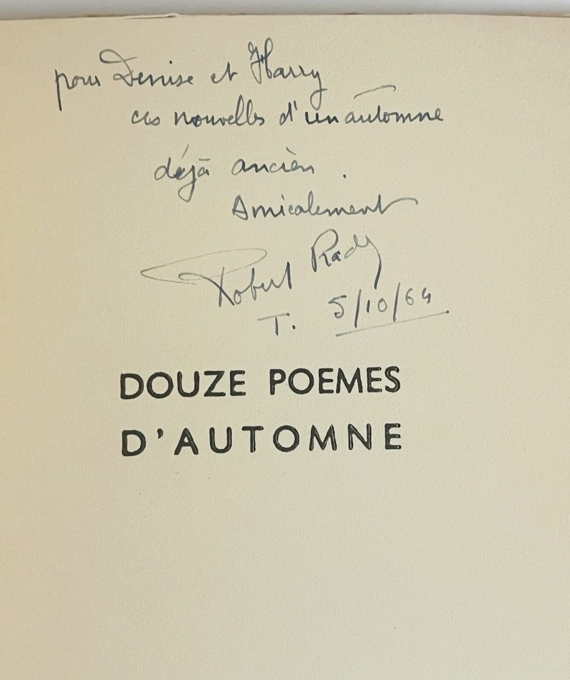 French Poetry Robert Prade SIGNED Douze Poemes D'Automne 1960 | eBay