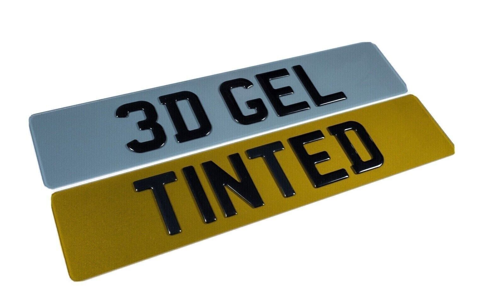 SMOKED TINTED PAIR OF 3D GEL NUMBER PLATES - SHOW STYLE - SET OF 2 ...