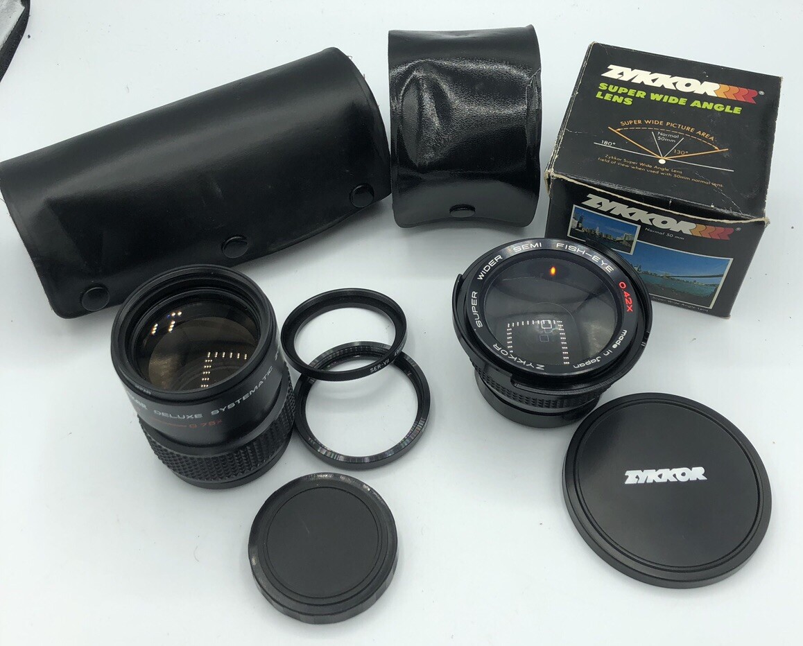Zykkor Super Wider Semi Fish-Eye 0.42X Lens & Sakar Lens Camera Lot. | eBay