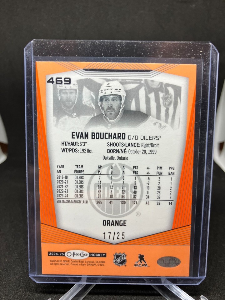 2023-24 O-Pee-Chee - Evan Bouchard #425 ORANGE 14/25 HOCKEY CARD | eBay