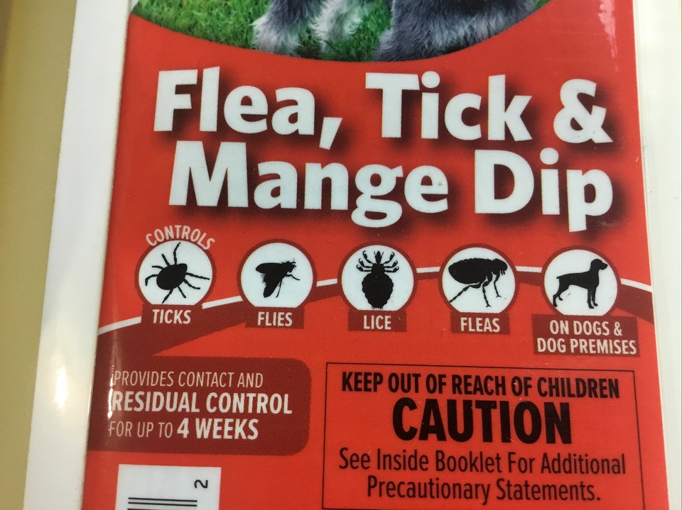 16 oz Flea Tick & Mange Dip 3.2% Permethrin Kills Fleas Flies Lice ...