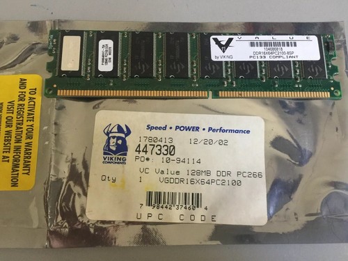 Viking 447330 128MB DDR PC266 16x64 PC2100 PC133 Computer RAM Memory ...
