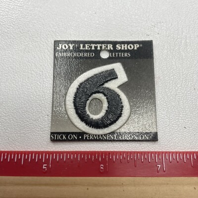 In Package Approx. 1.5” Black & White Number 6 (#6) Patch B044 | eBay