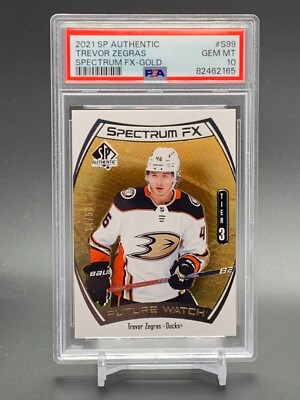 2021-22 SP Authentic Future Watch Spectrum FX Gold S-99 TREVOR ZEGRAS ...